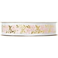 Offray Ribbon, White 5/8 inch Floral Jacquard Ribbon for Wedding ...