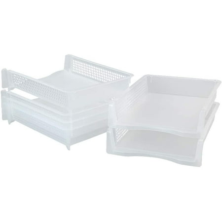 Zerdyne Clear Plastic Stackable File Trays, Desk Trays, Pack of 6 ...