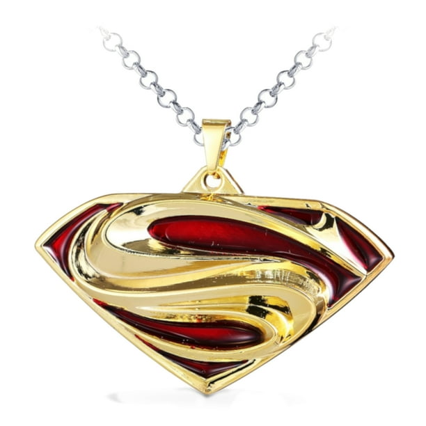 Rowena J - Superman Superhero Gold and Red Pendant Tarnish Resistant ...