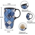 Topadorn Ceramic Mug with Lid, Microwave Safe, Reusable Latte Mug, 17 ...