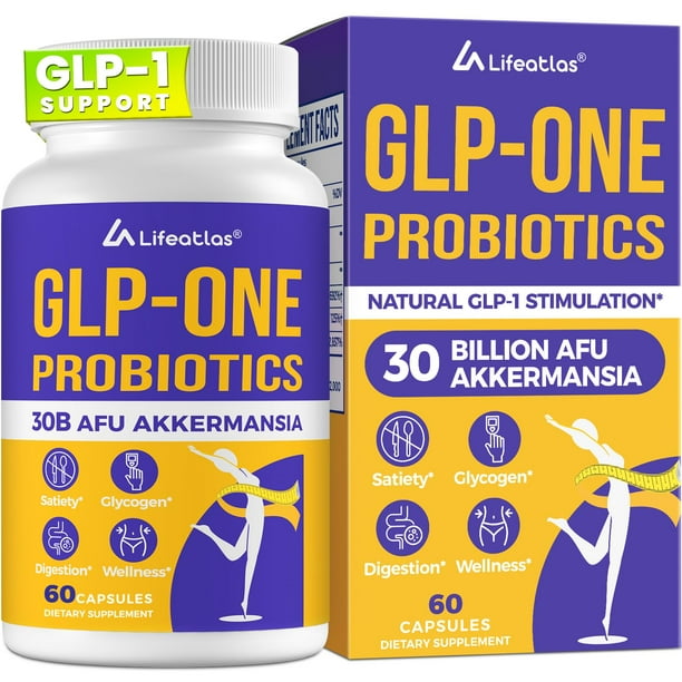 Complemente Lifeatlas GLP-1 Support con 30 mil millones de probióticos ...