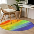 Abstract Ombre Colored, Round Area Rug 4ft, Rainbow Watercolor Painting ...