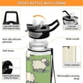 Cartoon Sheep Sport Water Bottle Tritan with Straw 1000ml Portable for ...