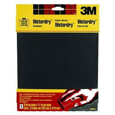 3M Wetordry Sandpaper, 32023, 1500 Grit, 9 in x 11 in, 5 Pack - Walmart.com