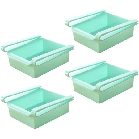 4 Pack Fridge Drawer Freezer Crisper Shelf Vegetable Storage Blue ...