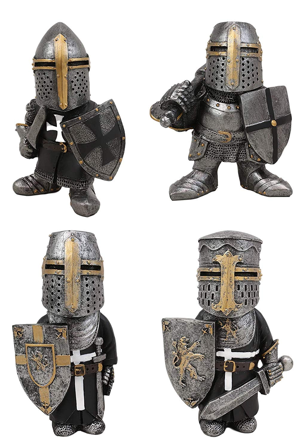 Chibi Medieval Armored Knight Of The Cross Templar Crusader Figurines ...