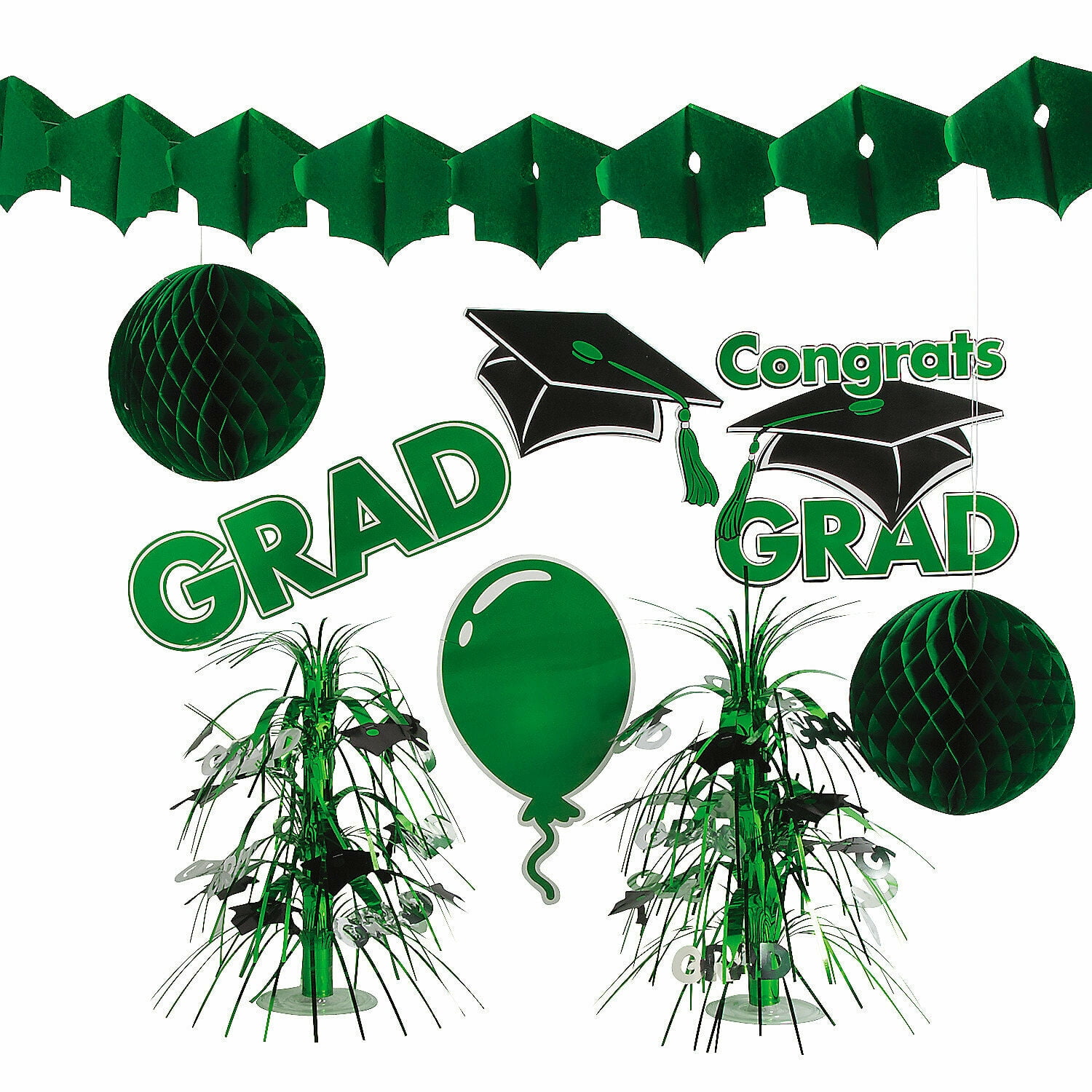 Green Graduation Decorating Kit, Party Decor, 9 Pieces, Graduation ...