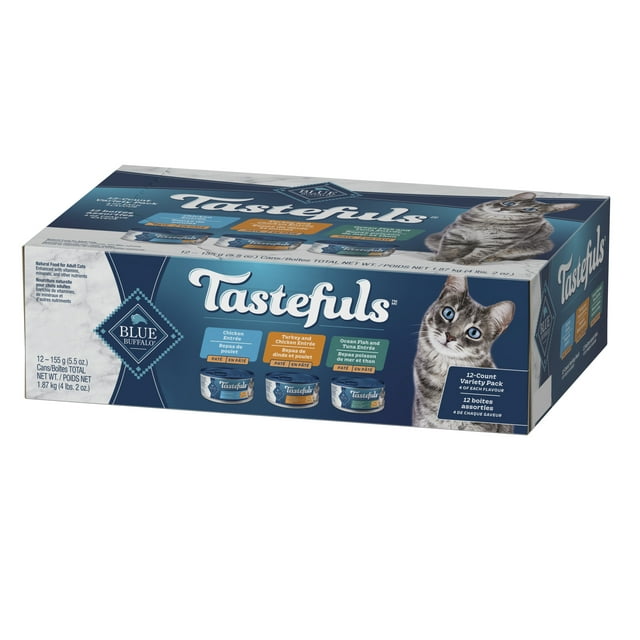 Blue Buffalo Tastefuls Wet Cat Food Variety Pack (Chicken, Turkey ...