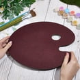 1pc Wood Oil Painting Palettes Oval Coconut Brown 300x240x5mm Hole: 31 ...