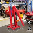 2 Ton Folding Engine Hoist, 4400 lbs Heavy Duty Hydraulic Engine Crane ...