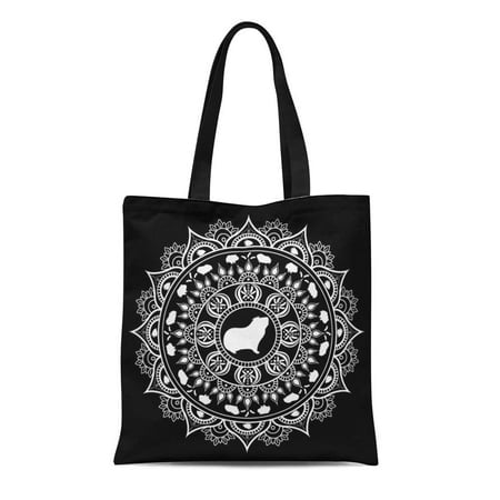 POGLIP Canvas Tote Bag Guineapig Guinea Pig Mandala Cavy Pet Reusable ...