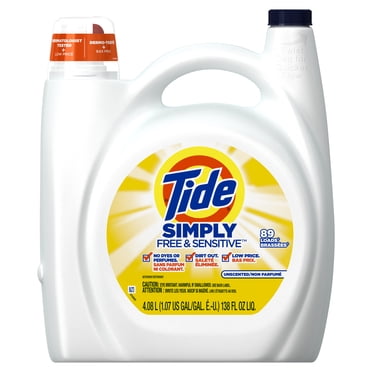 Tide Simply Free & Sensitive Ultra Clean, Skin Gentle, Unscented Liquid ...