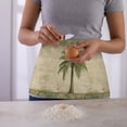 Summer Palm Trees Half Waist Apron Vintage Brown Tropical Leaves Boho ...