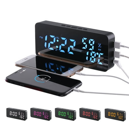 Amdohai Digital Mirror Alarm Clock 115 RGB 3 Time Displays Luminance ...