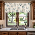 Blue Seashells Valances for Windows, Coastal Vintage Leaf Rustic ...