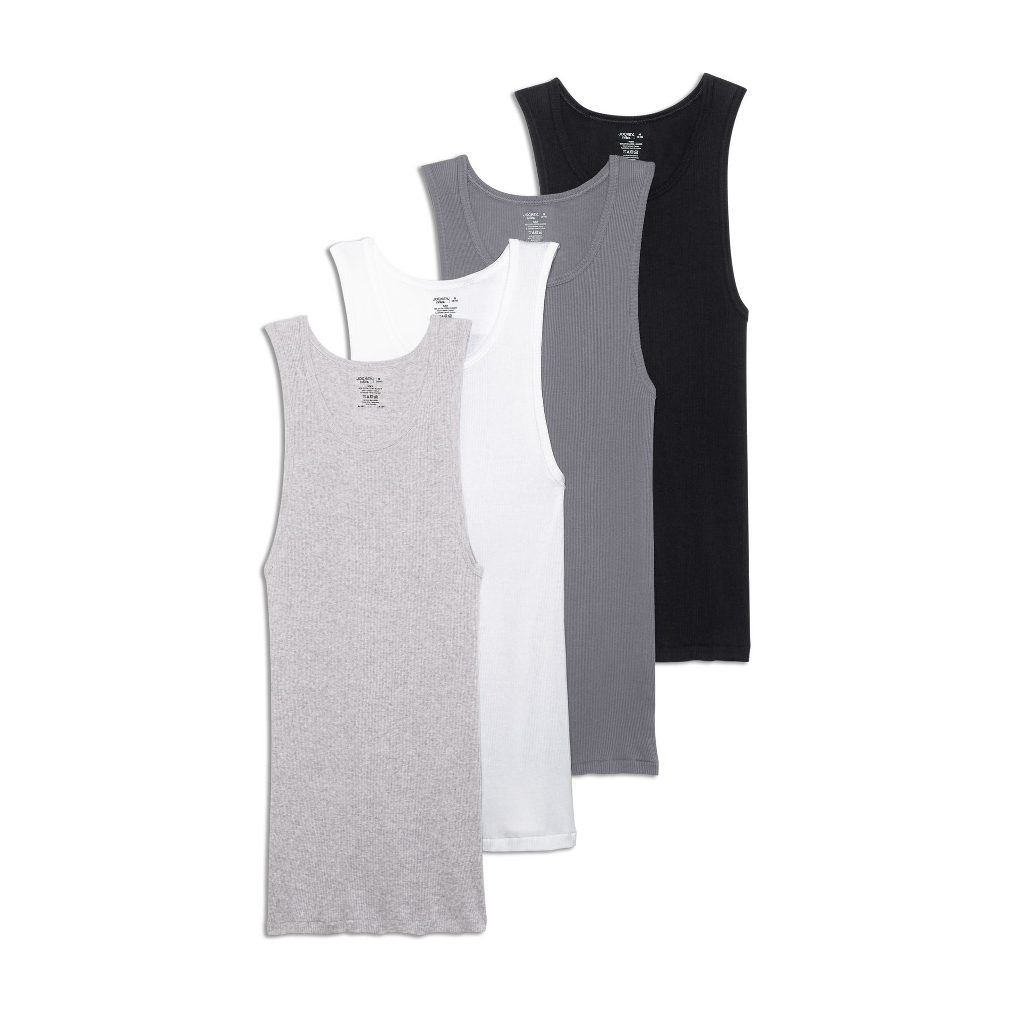 Click here for Jockey Mens 100 Cotton A-Shirt Tank - 4 Pack prices