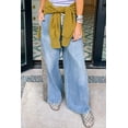 Chic Leopard and Striped Wide Leg Jeans in Beau Blue – Ideal for Daily ...