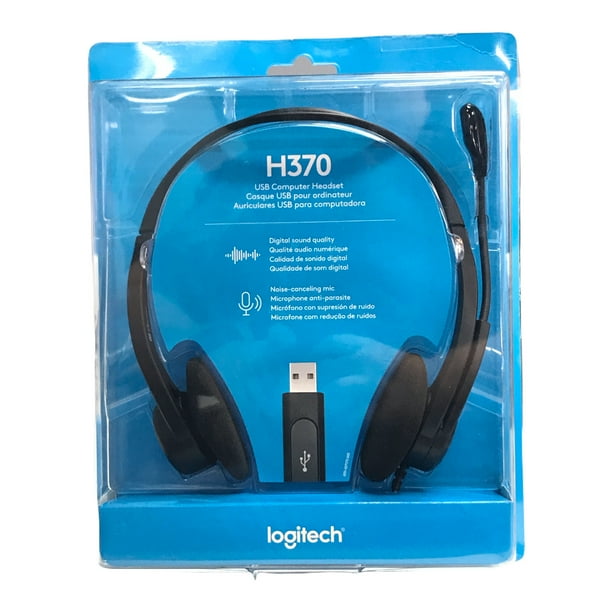 Logitech H370 USB Computer Headset Digital Sound Noise Canceling Mic ...