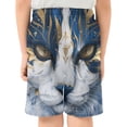 BZSMCE Adjustable Drawstring Casual Shorts With Blue and White Cat ...
