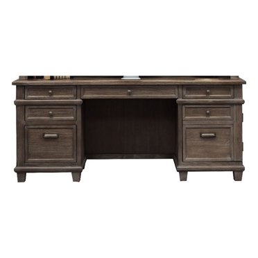 Martin Furniture Durham Rustic Wood Credenza Office Desk Writing Table ...