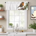 Animal Orange Tan Bird Window Valance Curtain Rustic Green Tree Leaves ...