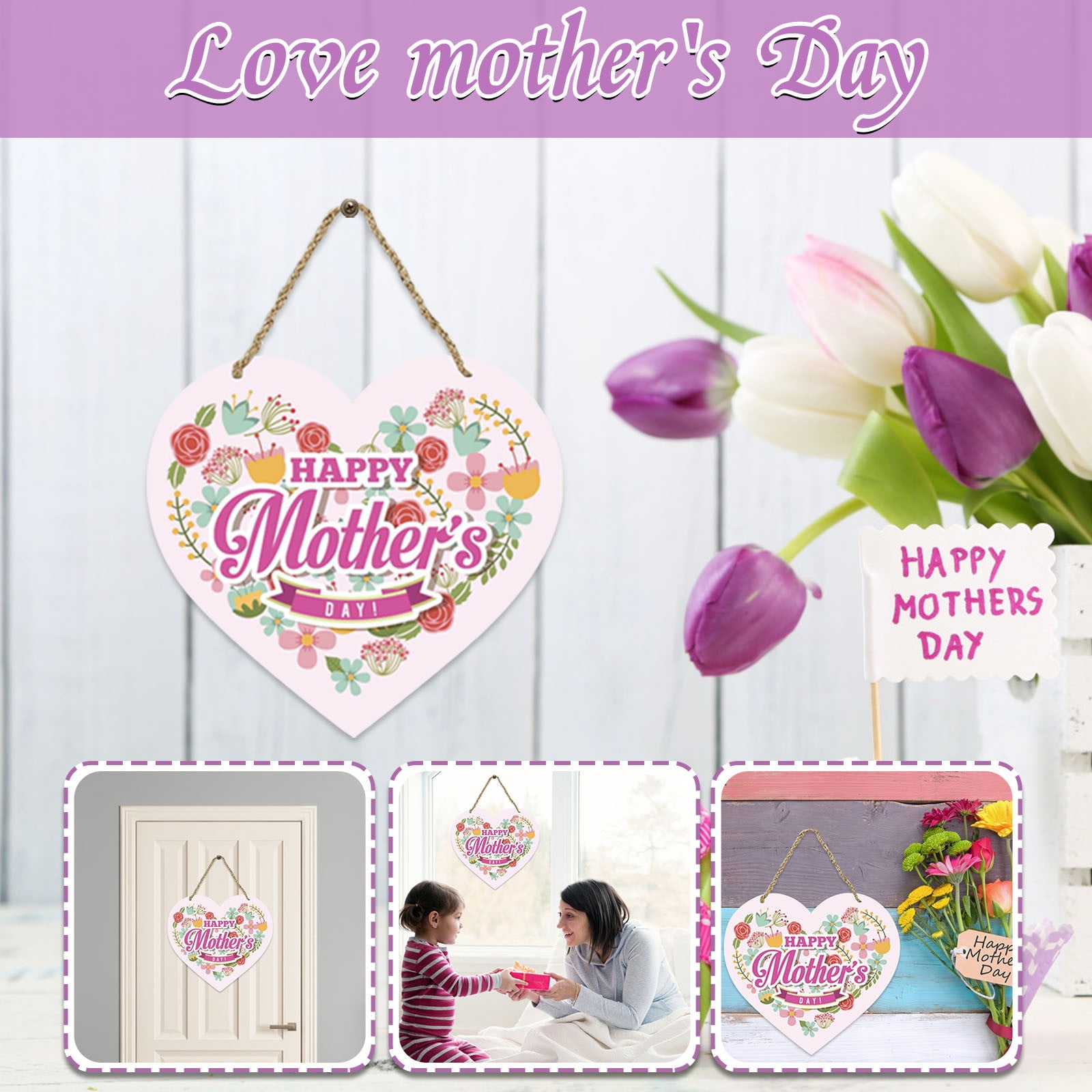 Kiplyki Wholesale Front Door Welcome Sign - Creative Heart-Shaped Happy ...