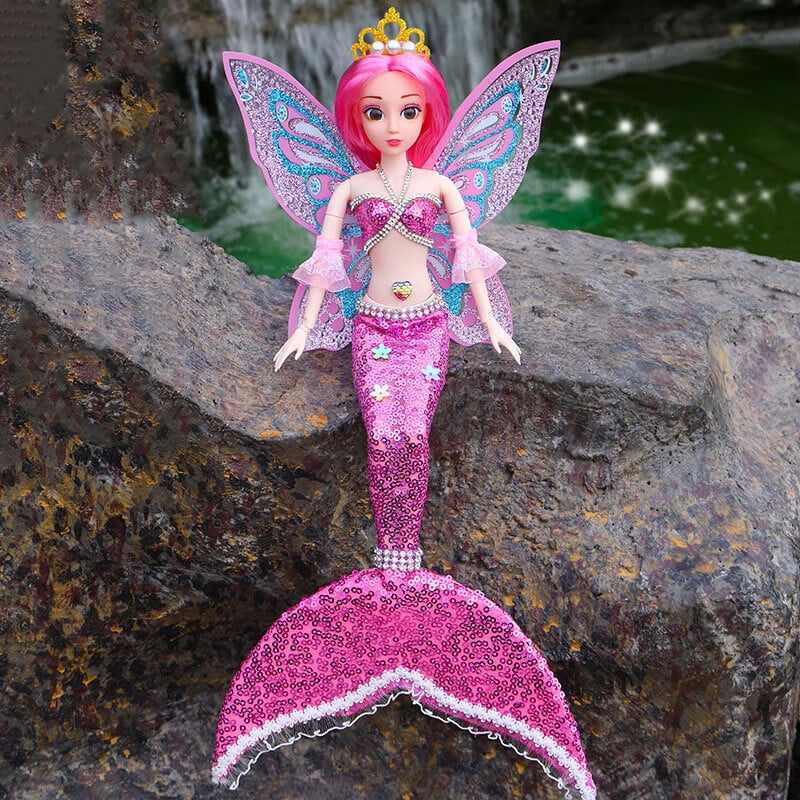 Nipocaio Pink Mermaid With Wings Princess Doll