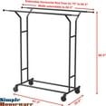 SimpleHouseware Self-Standing Adjustable Double Rail Heavy Duty ...