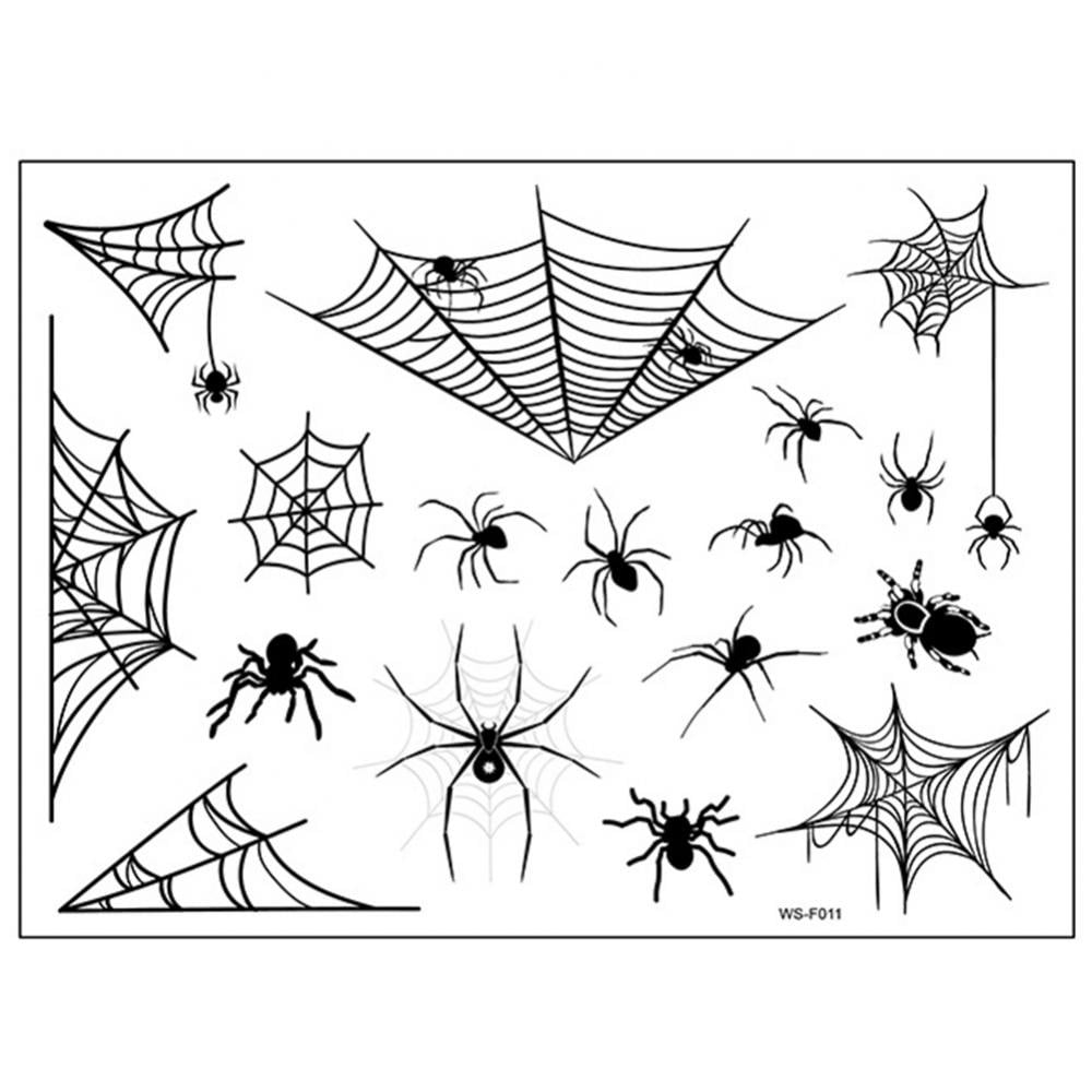 MarinaVida Halloween Spider Face Tattoos Spider Web Spider Net ...