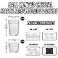 Ball Quilted Crystal Jelly Mason Jars, 8-Ounce and 4-Ounce, Regular ...