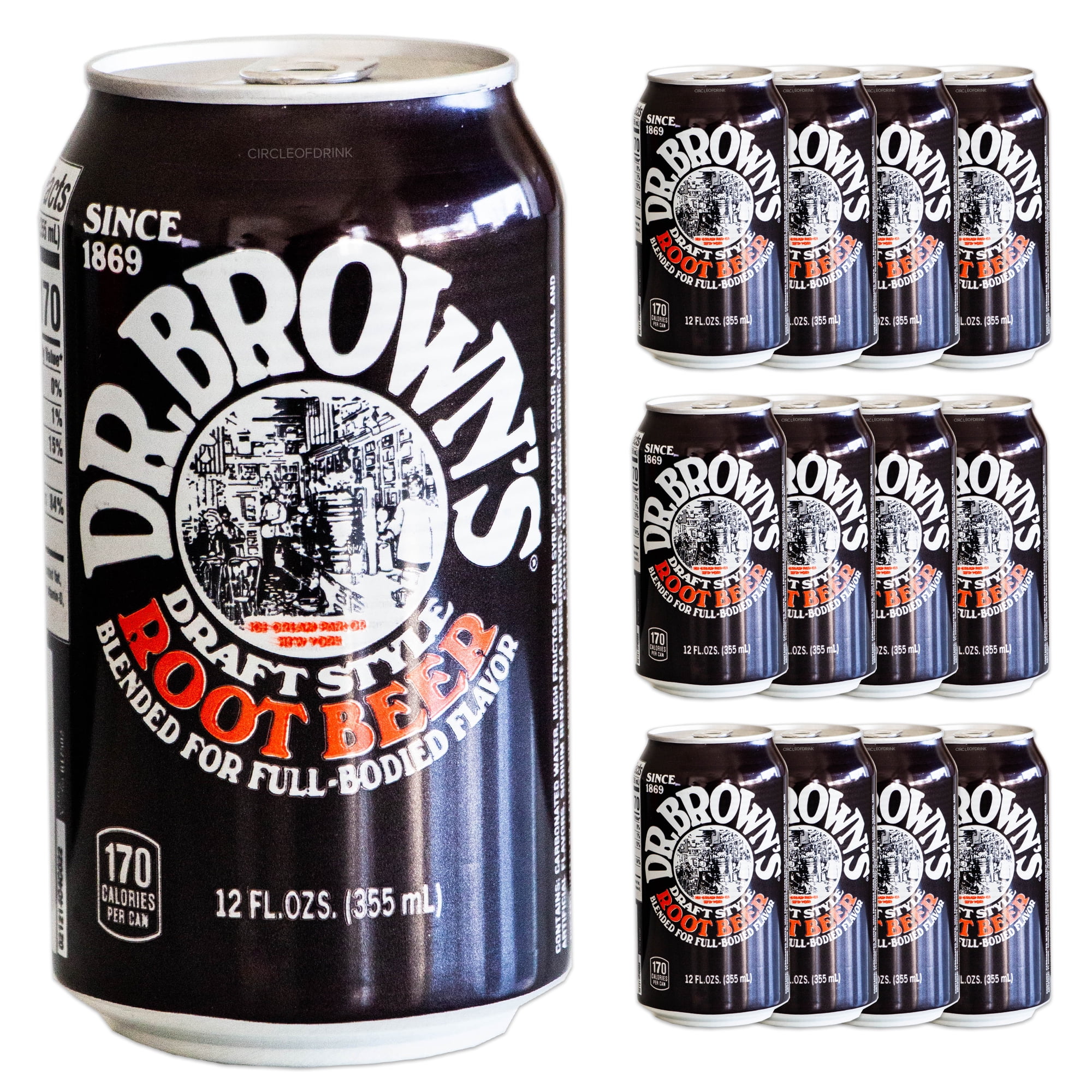 Dr Brown's Root Beer - Draft Style - Blended Full Bodied Flavor - 12 ...