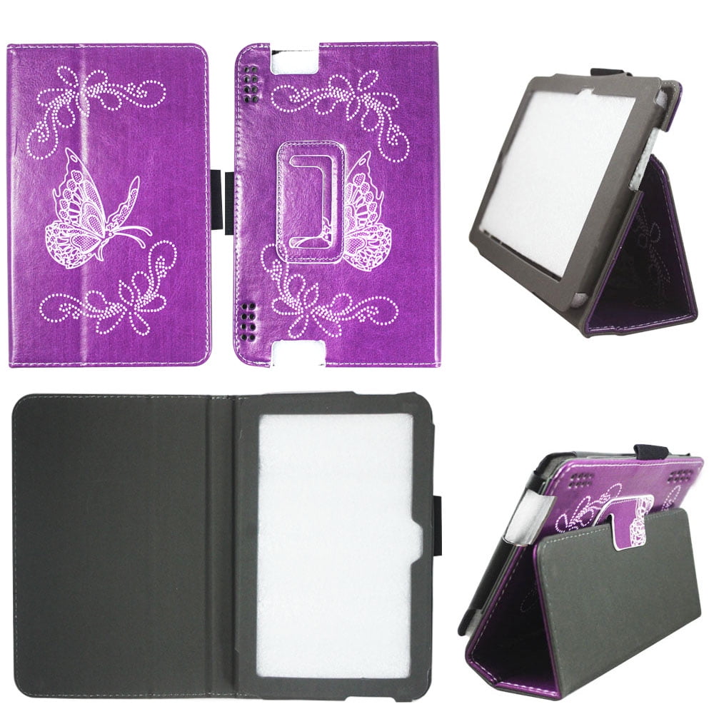 Butterfly on Purple Folio Case for Kindle Fire HDX 7 Slim Fit Leather ...