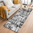 Black Abstract Art Hallway Washable Runner Rug 2x6 Classical World ...