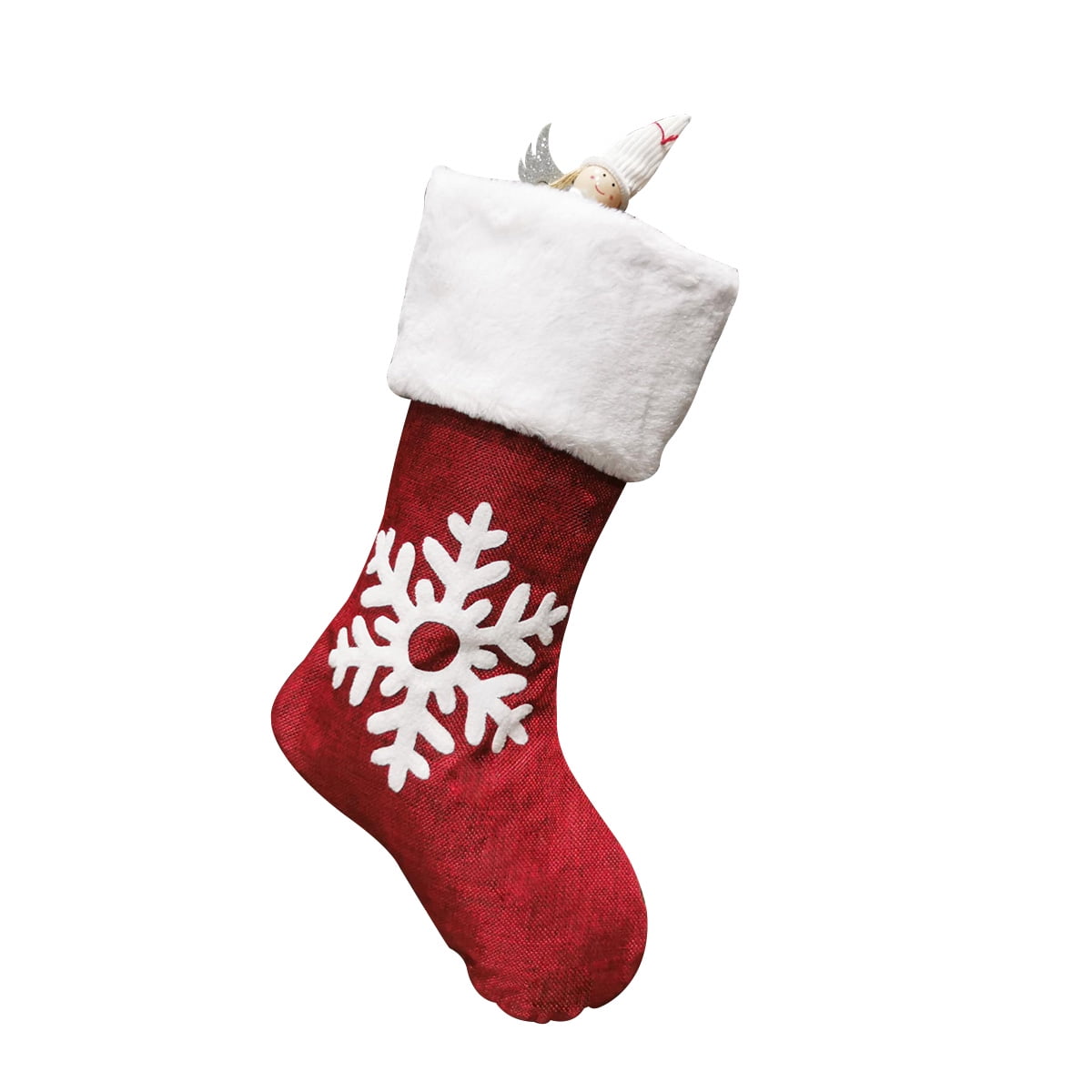 One opening Christmas Socks Gift Bag Cute Elk Embroidery Socks Pendants ...