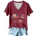 America 250 Tshirt Women's Stylish Casual Anniversary Print Short ...