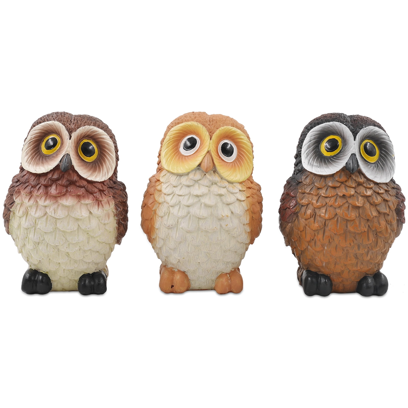 Owl Figurines for Home Decor, 4 inches Tall Owl Sculptures, Animal ...