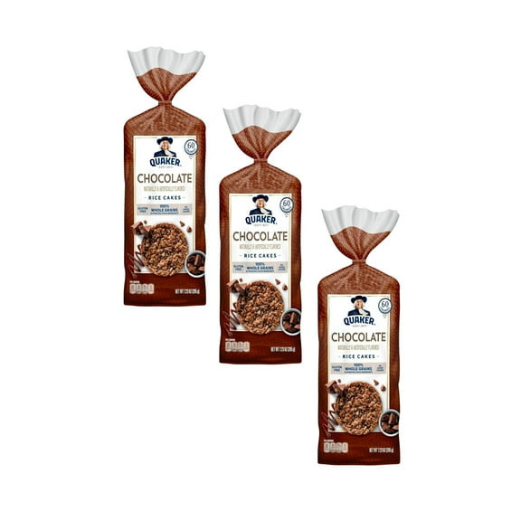 Quaker Large Rice Cakes, BCF26 Chocolate, 7.23 oz Bags, (3 Pack ...