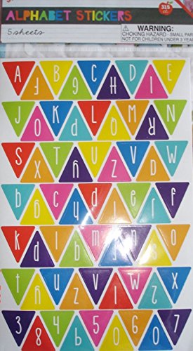 Alphabet Stickers (Triangle Letters and Numbers) 315 Stickers | Walmart ...
