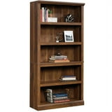Pemberly Row 5-Shelf Modern Engineered Wood Bookcase in Walnut ...