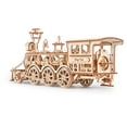 Wood Trick Wooden Toy Train Set with Railway - 34x7″ - Locomotive Train Toy Mechanical Model Kit ...