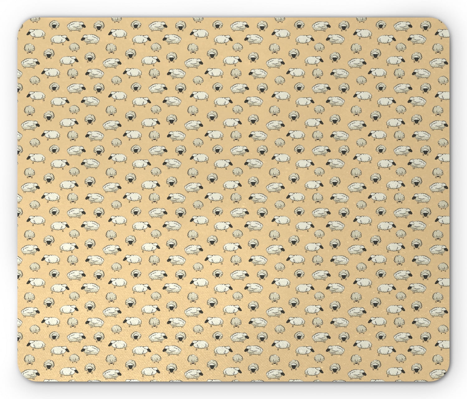 Sheep Mouse Pad, Repetitive Nursery Theme Herd Animals Fluffy Pattern ...