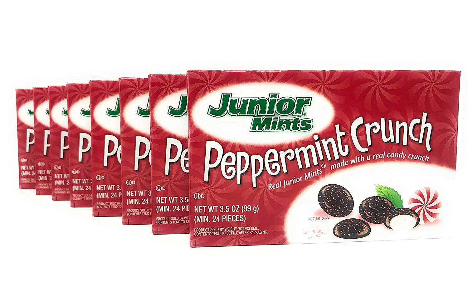 Junior Mints Peppermint Crunch Chocolate Mints - Pack of 8 Boxes - 3.5 ...