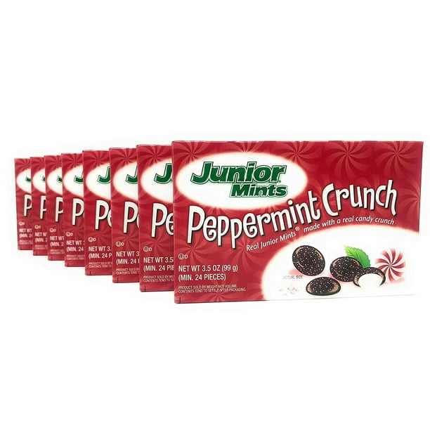 Junior Mints Peppermint Crunch Chocolate Mints - Pack of 8 Boxes - 3.5 ...