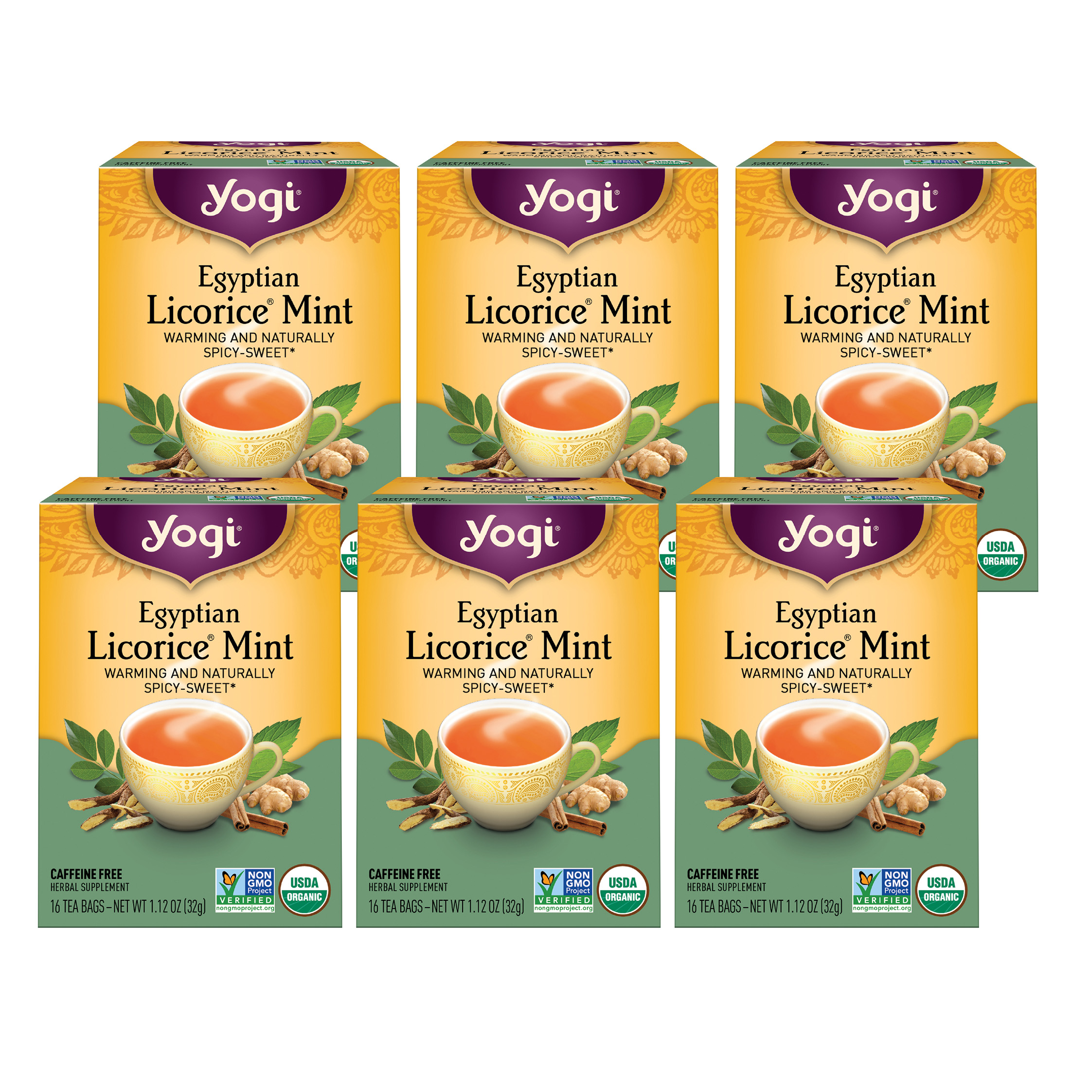 Yogi Tea Egyptian Licorice Mint, Organic Herbal Tea, Wellness Tea Bags ...