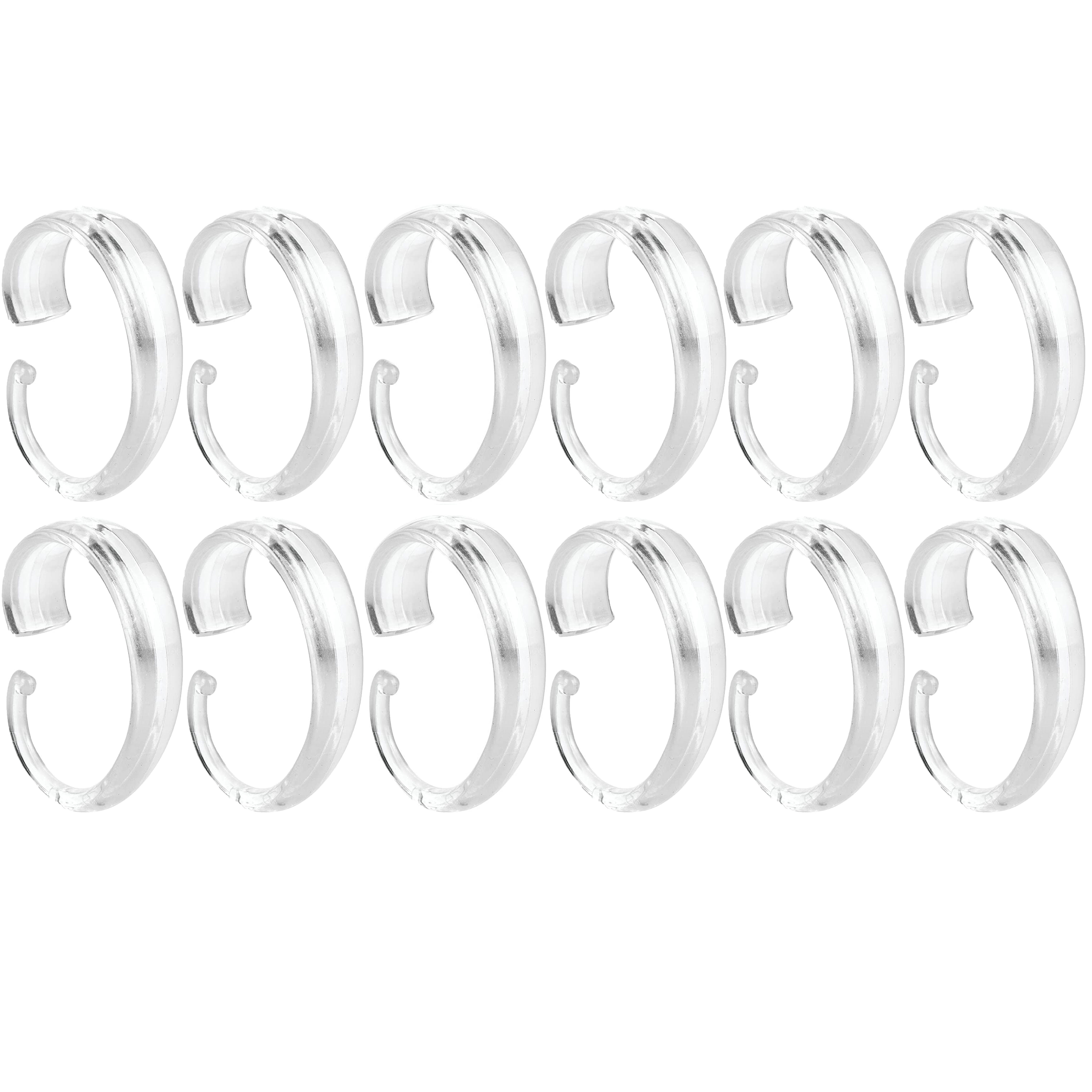 Unbranded Shower Hooks Matt Finish 12-Pack Shower Curtain Hooks - C ...