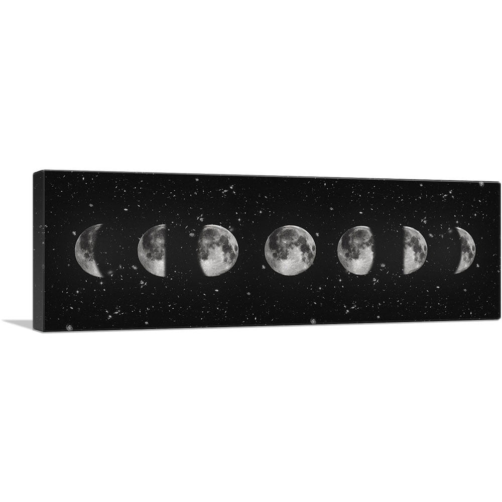 ARTCANVAS Moon Phases with NASA Deep Field Background Canvas Art Print ...