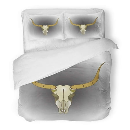HATIART 3 Piece Bedding Set Steer Longhorn Head Skull Bull with Long ...