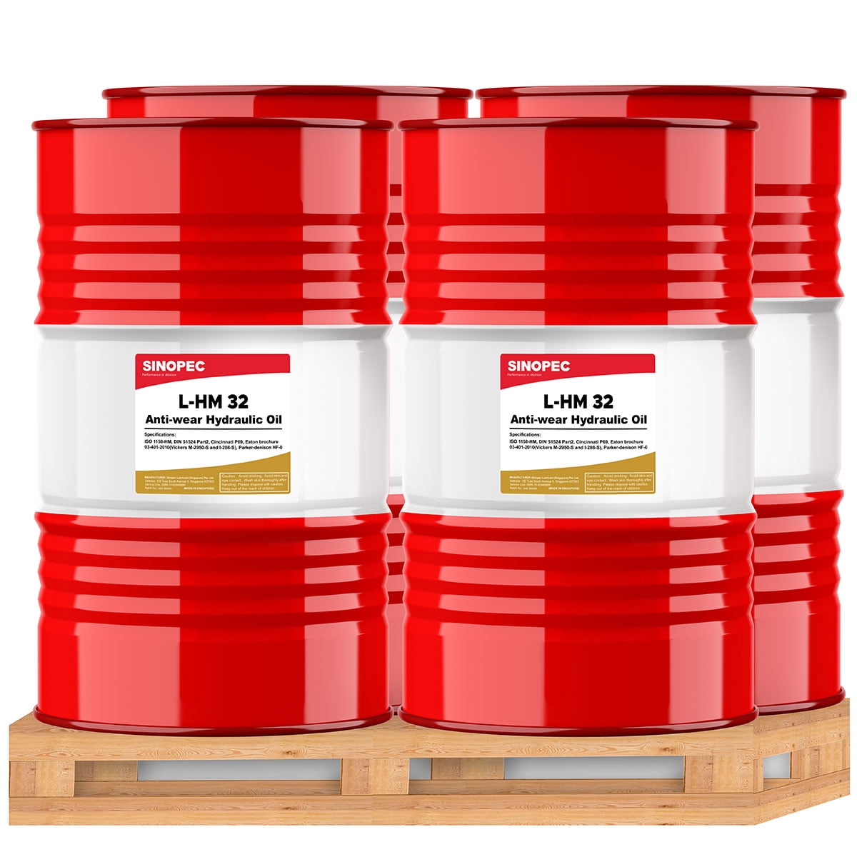 AW 32 Hydraulic Oil Fluid ISO VG 32 SAE 10W 55 Gallon Drum 4 Pack