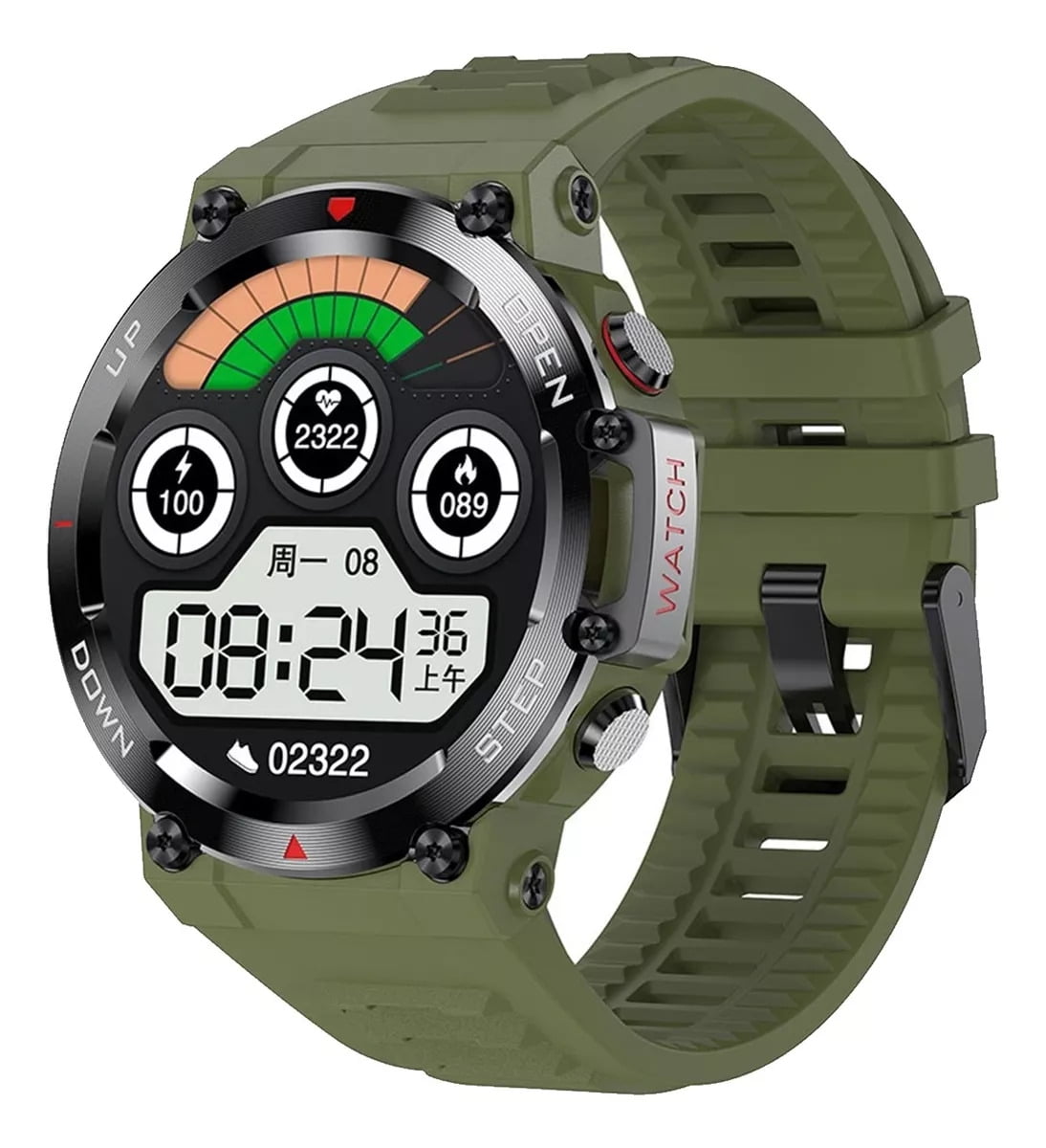 Reloj Inteligente Smartwatch Fralugio Ak45 Spo2 Hr Bp Sport Verde ...