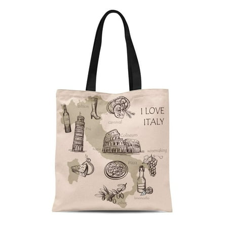 JSDART Canvas Bag Resuable Tote Grocery Shopping Bags Creative Map of ...
